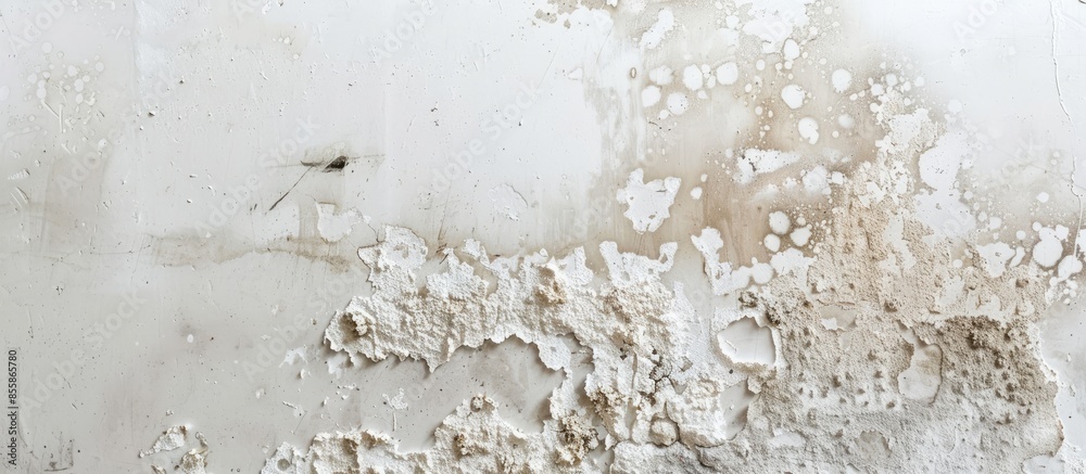 Mould fungus texture detail of molding interior, old white wall full of ...