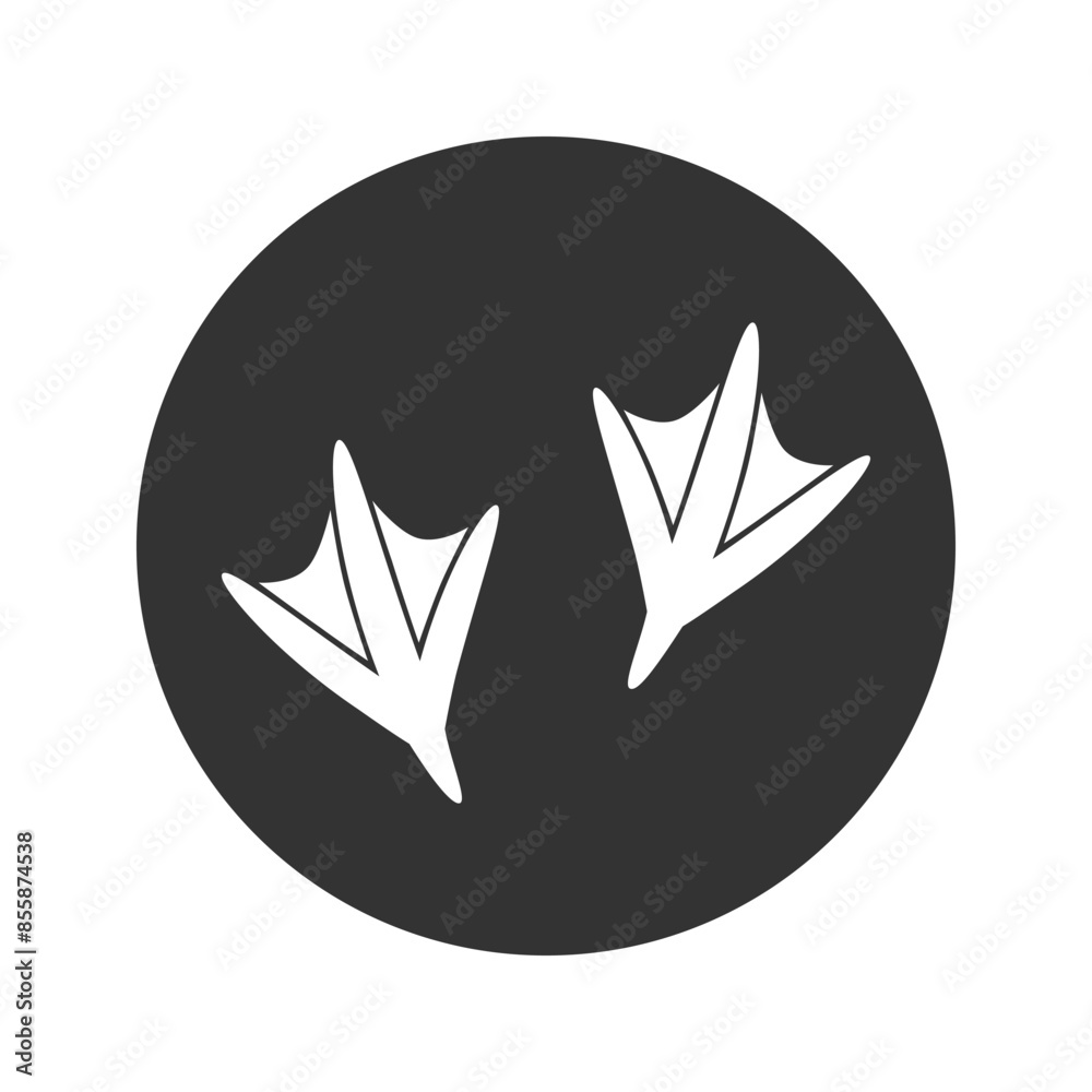 Animal Footprint, Duck Paw, Goose Trace. Flat Vector Icon illustration ...