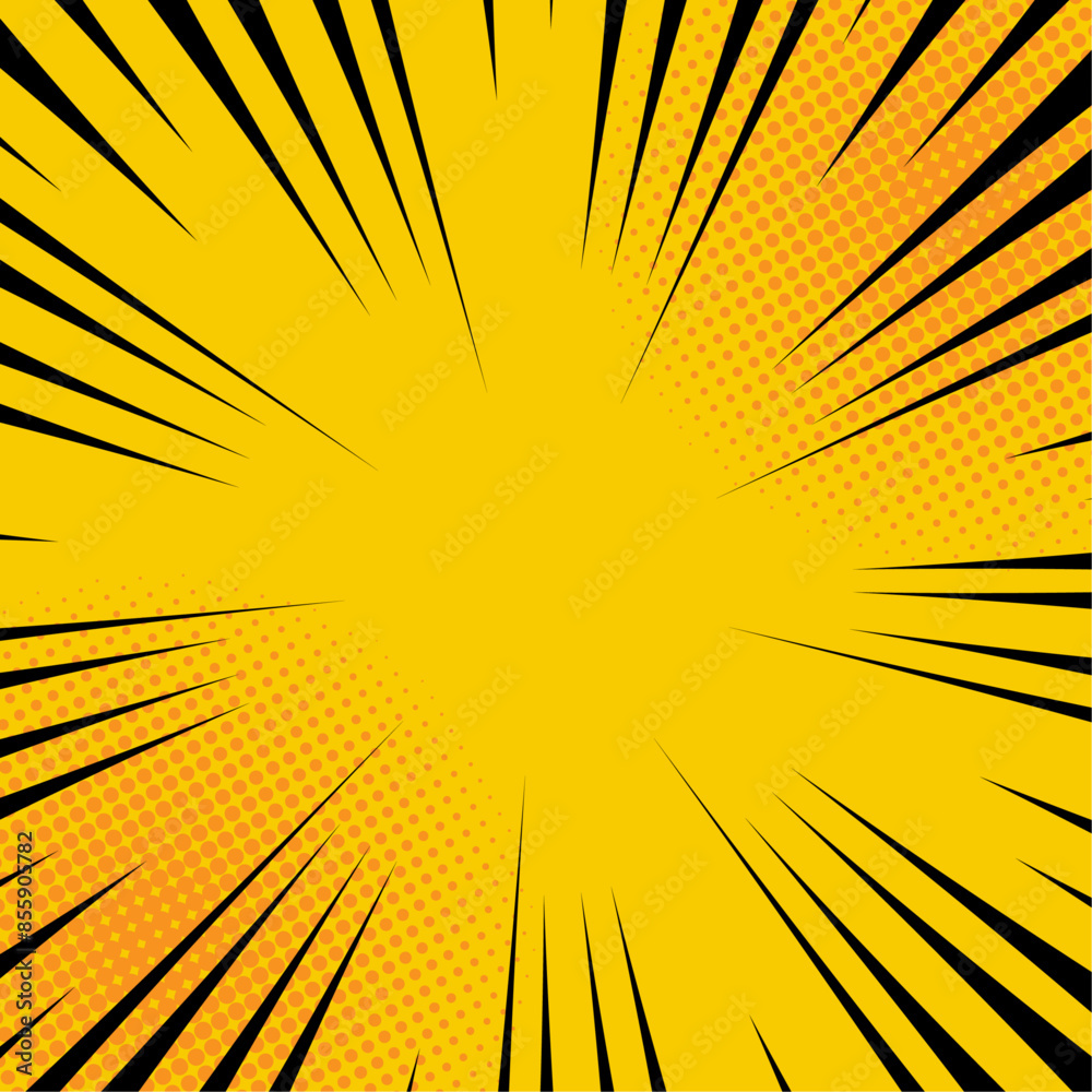 Abstract yellow color background with comic black line background Stock ...