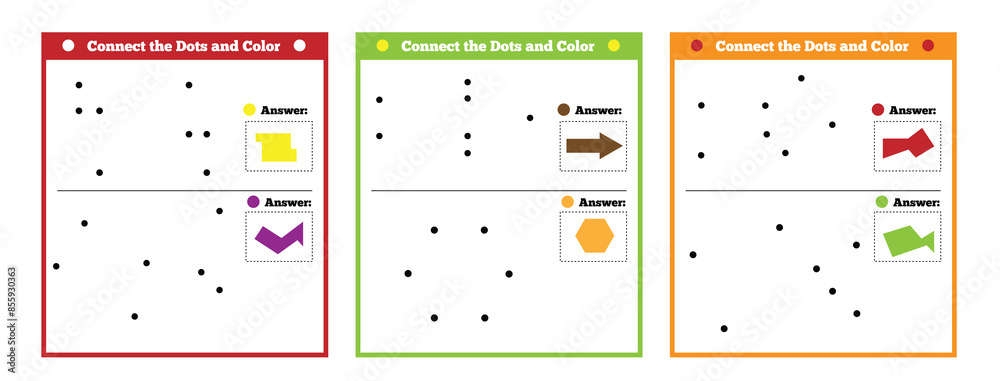Connect the Dots and Color Children Educational Puzzle. Coloring and ...
