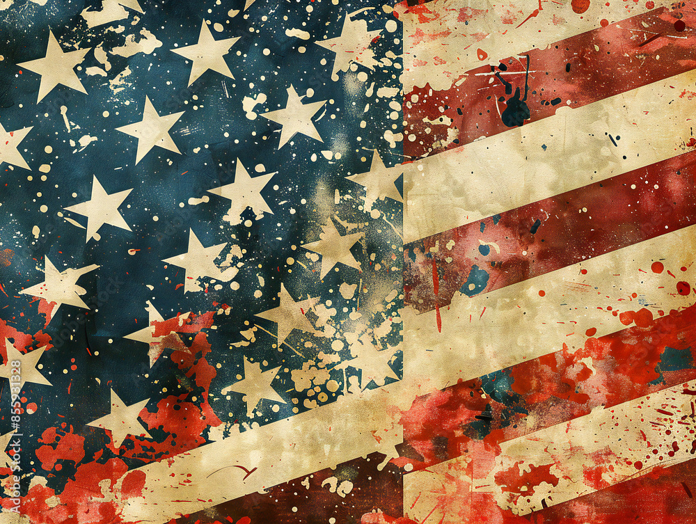 4th of July Patriotic Digital Paper. American textures and backgrounds ...