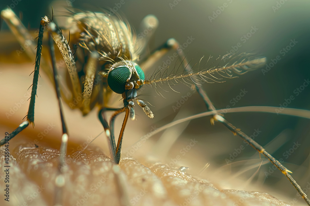 Dangerous Malaria Infected Mosquito Skin Bite. Leishmaniasis, Encephalitis, Yellow Fever, Dengue ...