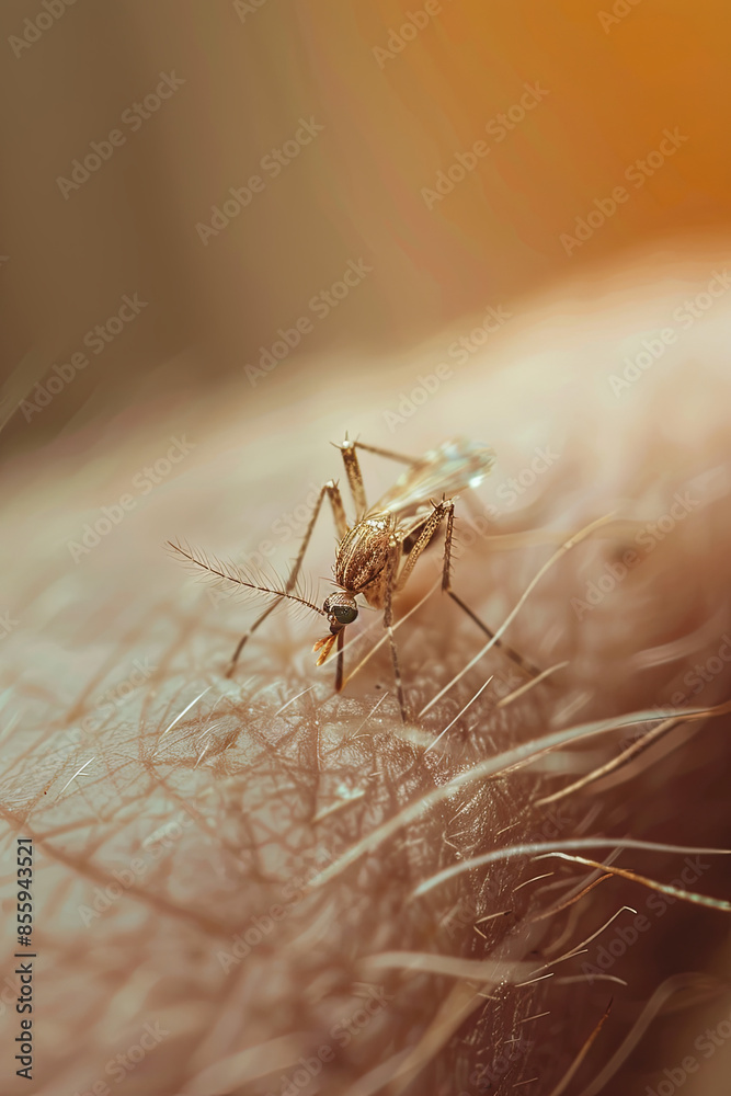 Dangerous Malaria Infected Mosquito Skin Bite. Leishmaniasis, Encephalitis, Yellow Fever, Dengue ...