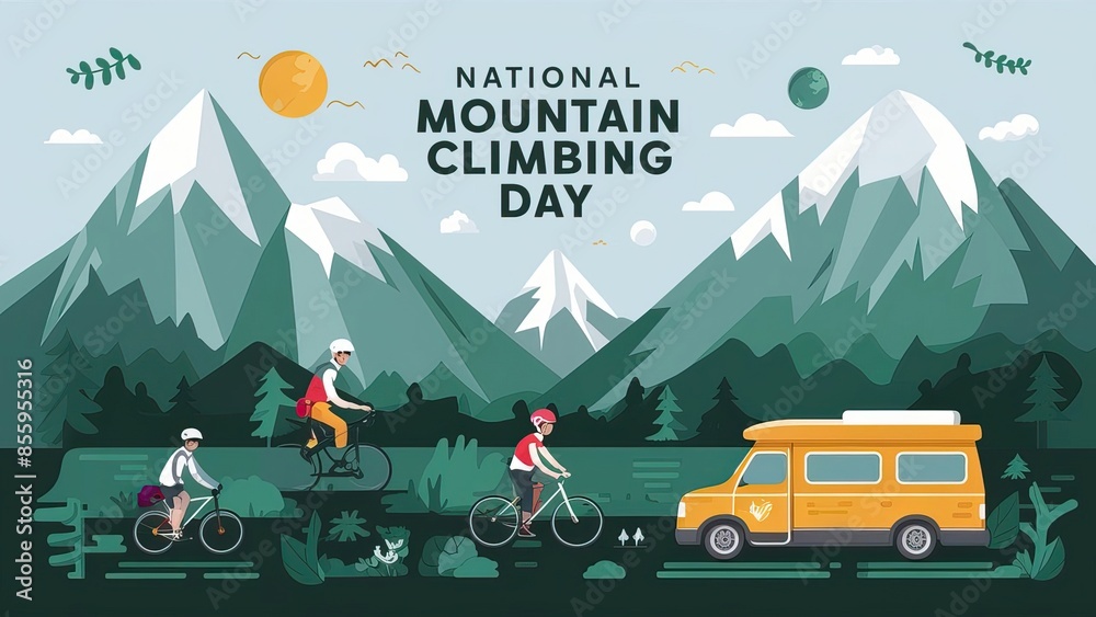National Mountain Climbing Day, illustration Art, National Mountain ...