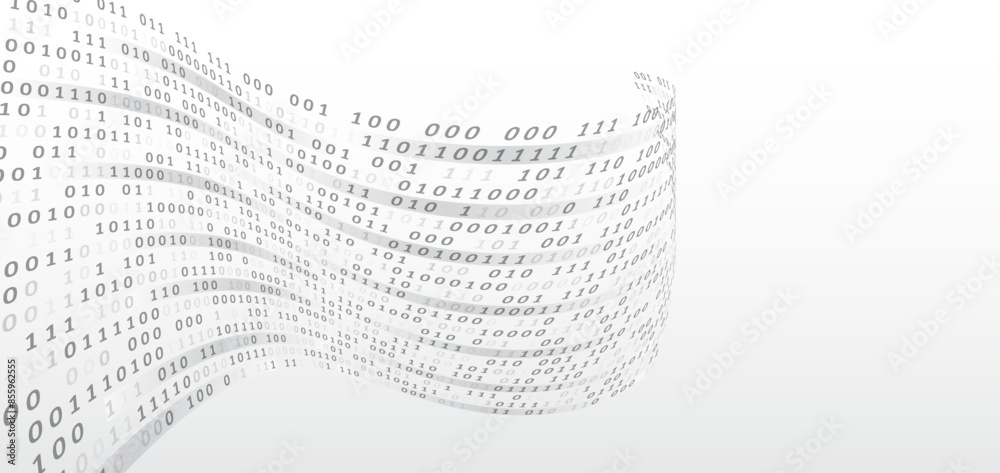 Gray Background With Data Flow Binary Code Artificial Intelligence Program Code Computer