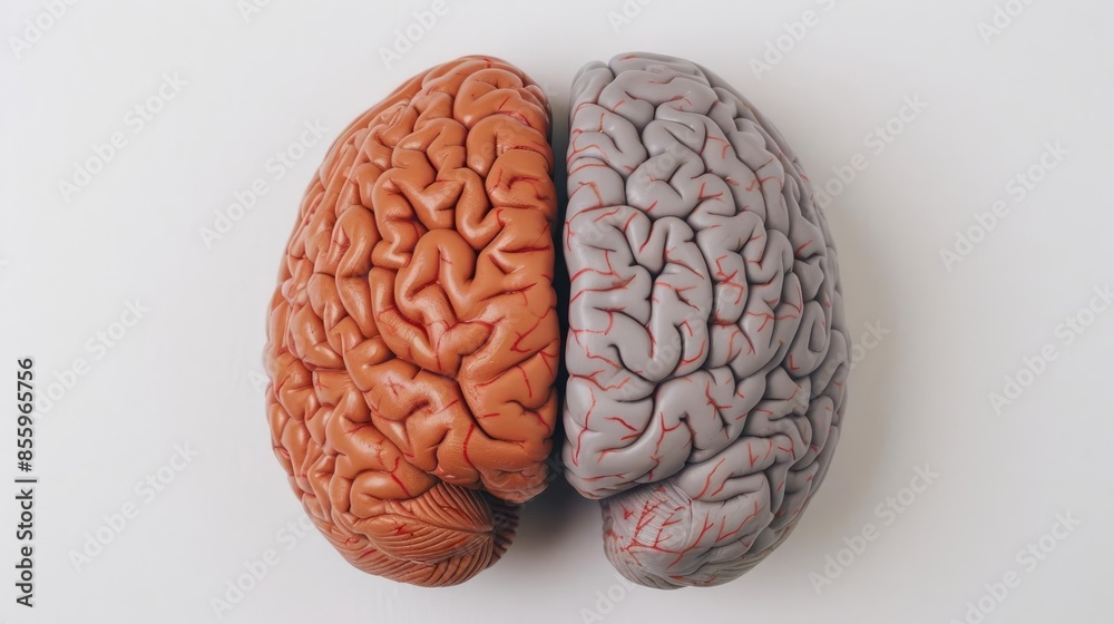 Brain MRI comparison, healthy brain vs Alzheimer's brain, illustrating ...