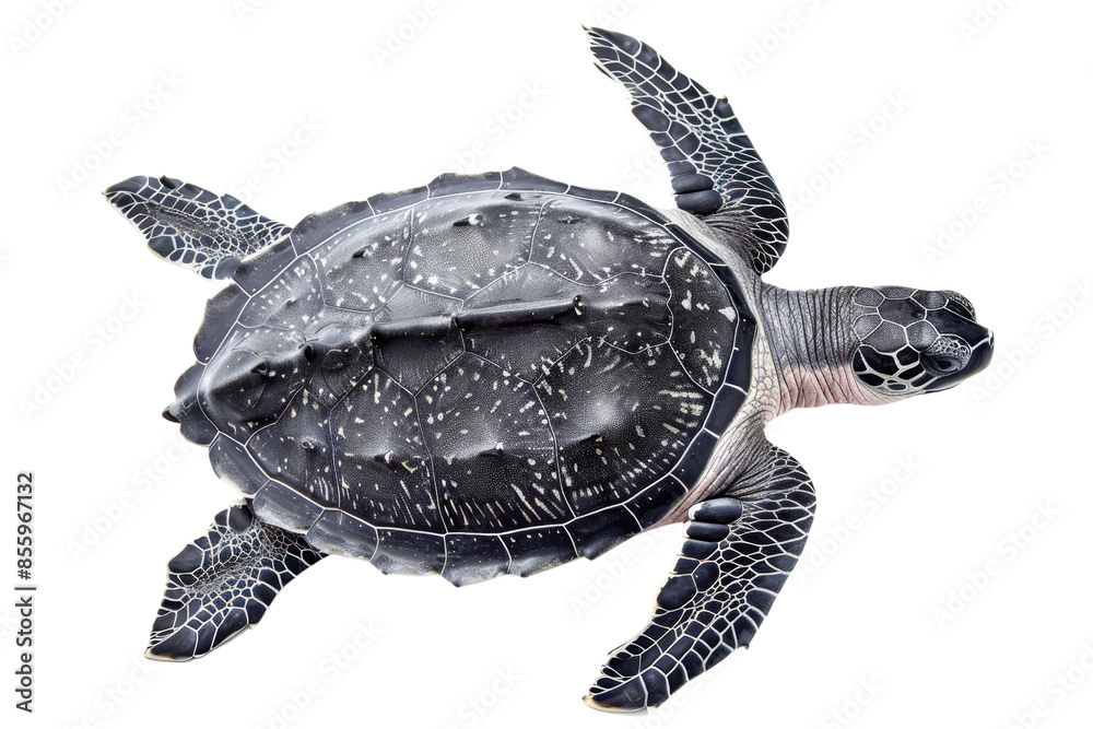 High-resolution image of a sea turtle with intricate shell details and ...