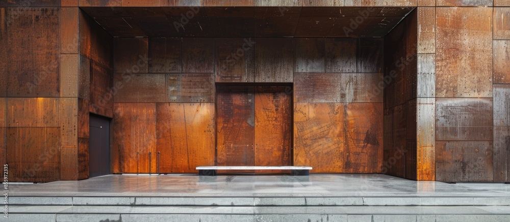 Corten Facade at Museum Interior Design. Copy space image. Place for ...