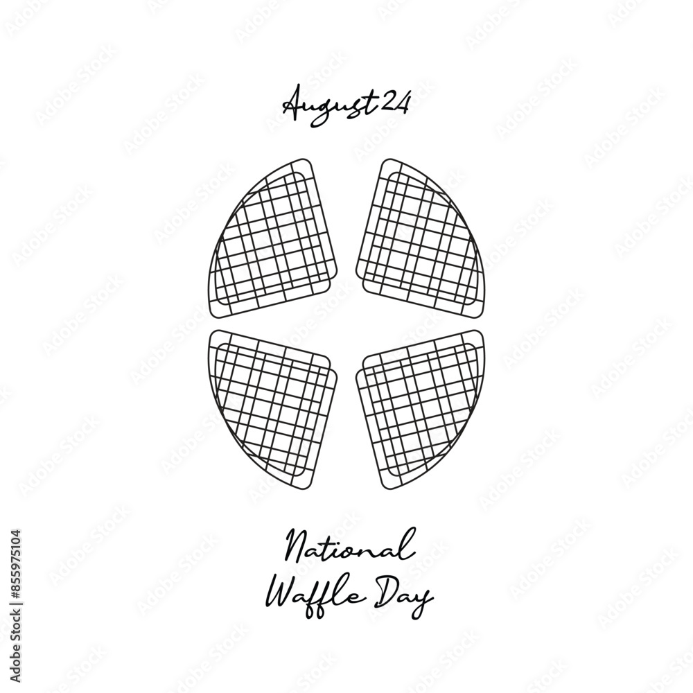 Vetor de line art of National Waffle Day good for National Waffle Day ...