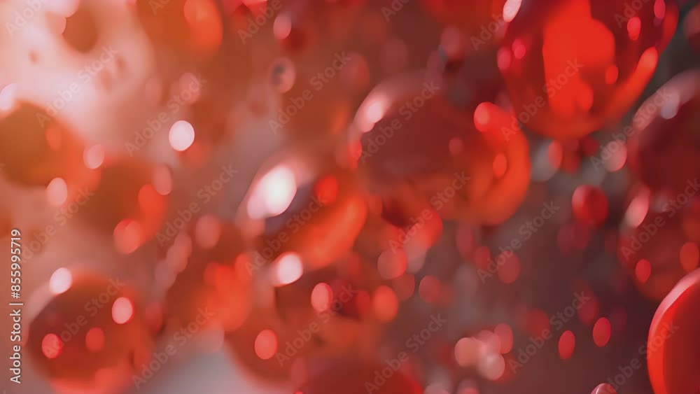 red blood cells in a blue background. Concept of chaos and disorder, as ...