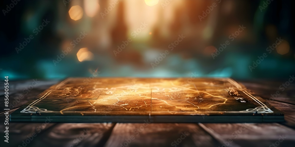 Fantasy board game with medieval battlefield map for roleplaying ...