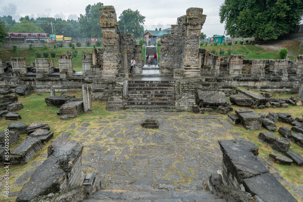 Avanti Swami Temple Ruins, ancient structure at historic site, Srinagar ...