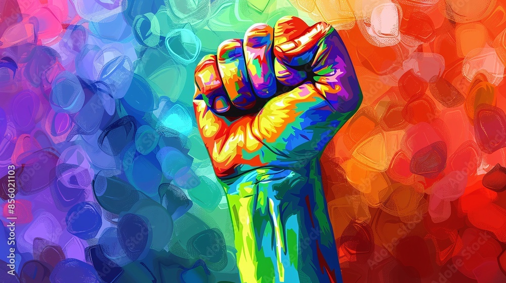 Pride fist lgbt gay rainbow hand lgbtq flag day fight. Fist pride lgbt ...