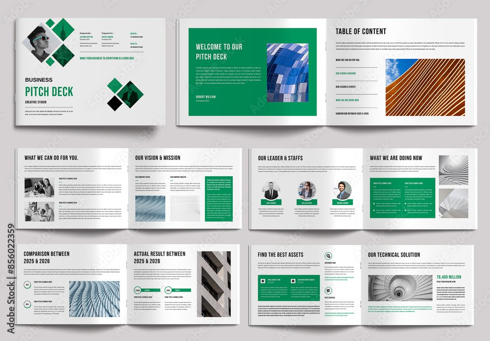 Pitch Deck Layout Design Template Stock Template | Adobe Stock