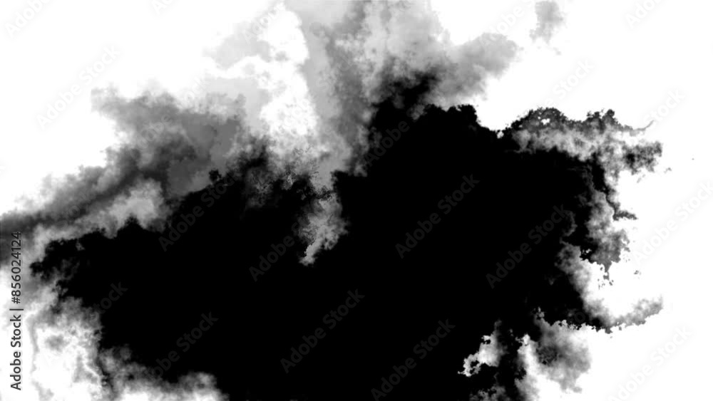 Ink splatter streams flow over screen Ink bloom. black watercolor drops ...