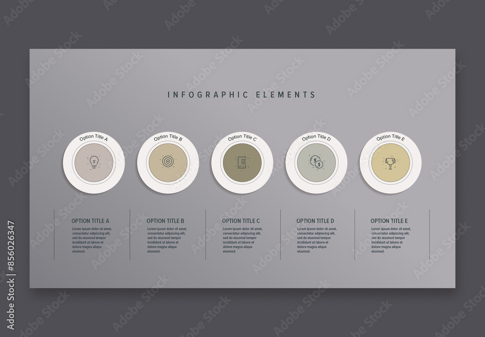 5 Step Workflow Infographic Stock Template | Adobe Stock