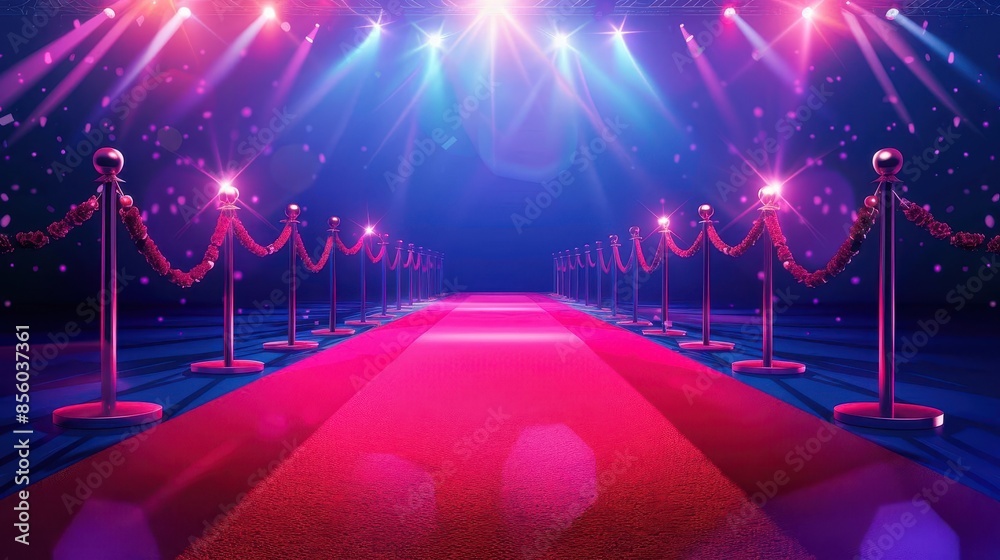 elegant red carpet leading to glamorous movie premiere event hollywood ...