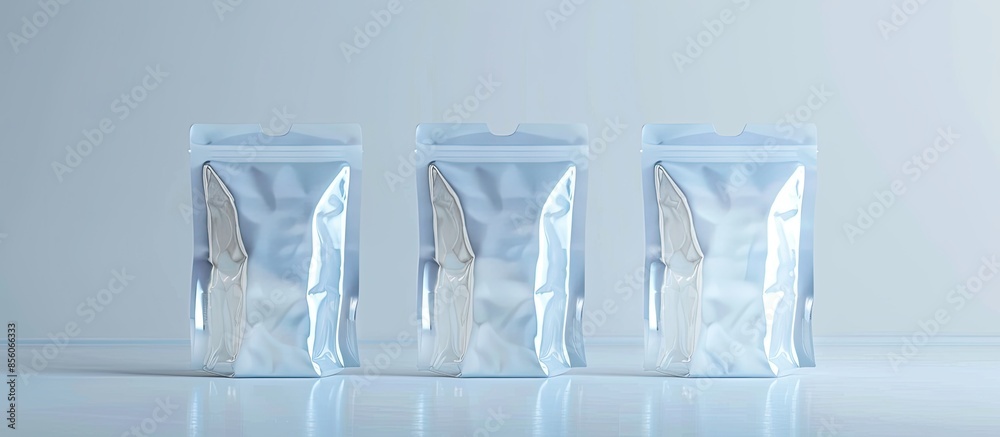 REALISTIC BAGGIES MOCKUPS FOR DESIGNS. with copy space image. Place for ...