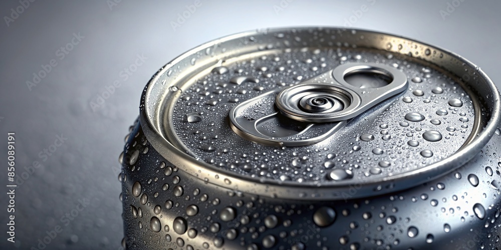 Refreshing can of soda with condensation droplets, drink, beverage ...