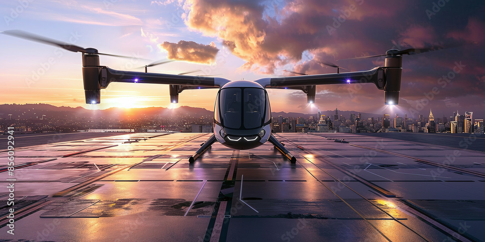 Electric vertical takeoff and landing (eVTOL) aircraft Stock ...