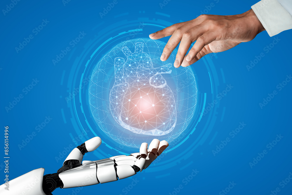 MLP 3D rendering medical artificial intelligence robot working in ...