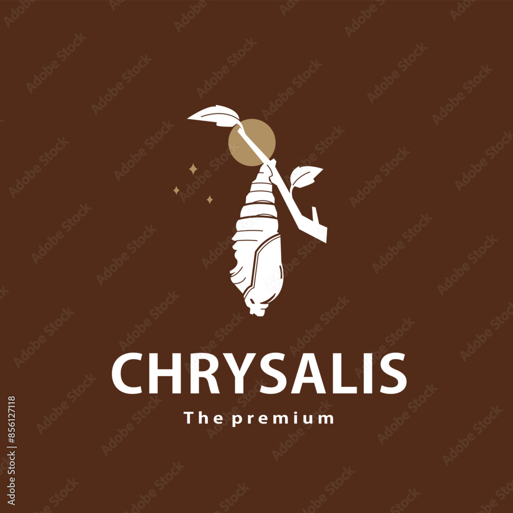 vintage retro hipster chrysalis logo vector outline silhouette art icon Stock Vector | Adobe Stock