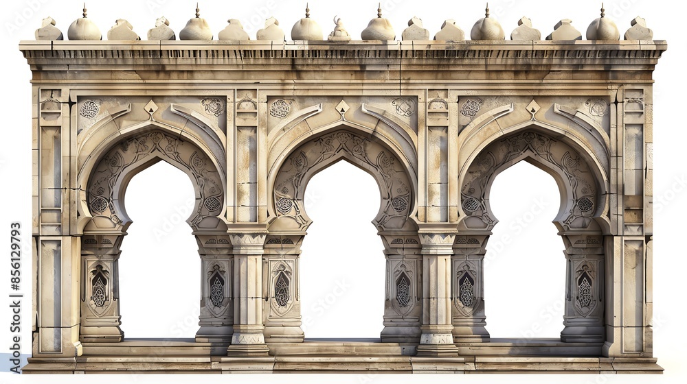 Ancient stone arches of historical architecture showcasing intricate ...