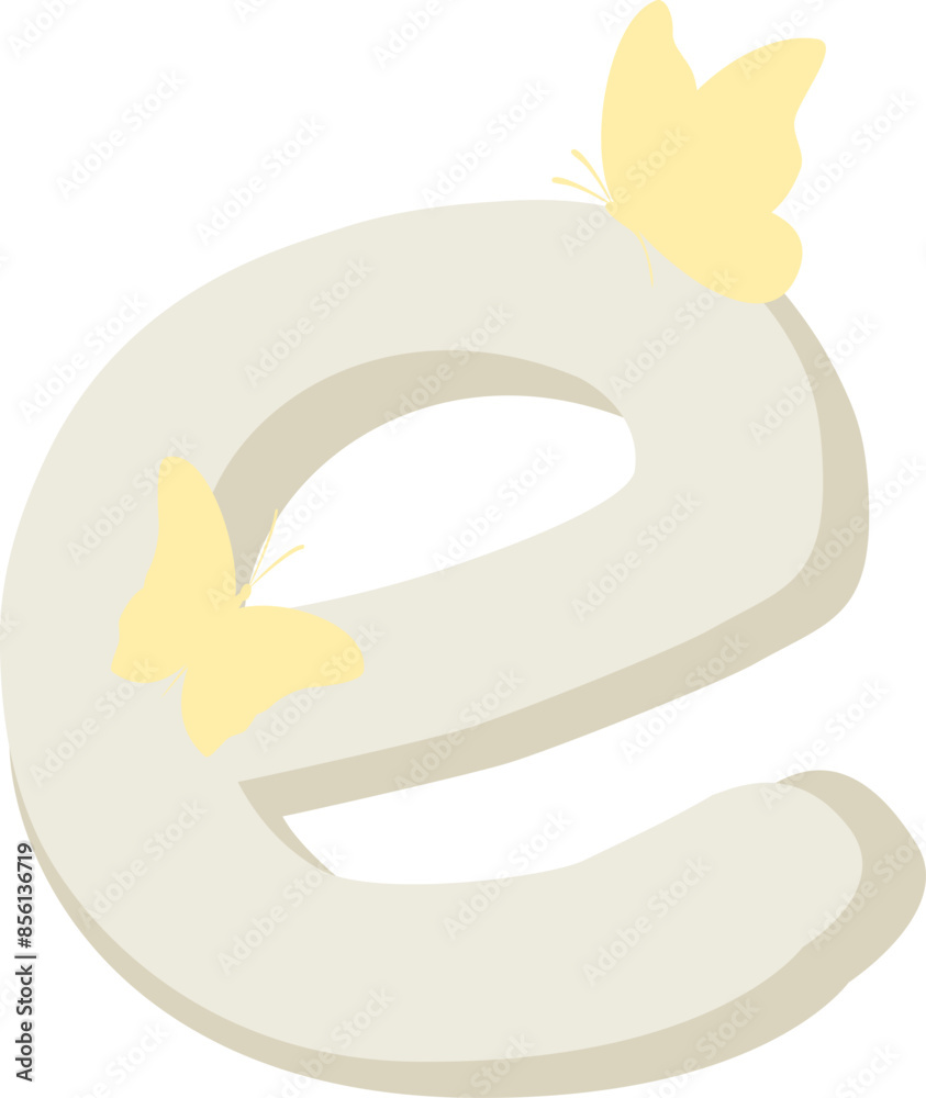 e, alphabet letter e, E, letter e, english letter, butterfly, letter ...