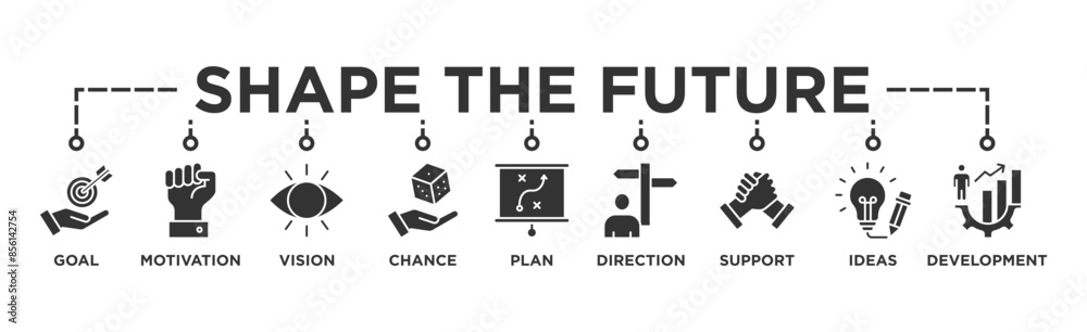 Vetor de Shape the future banner web icon illustration concept for ...