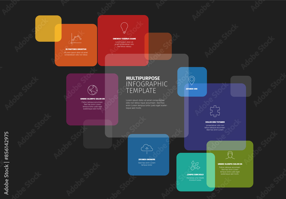 Multipurpose Content squares infographic templates with some content ...