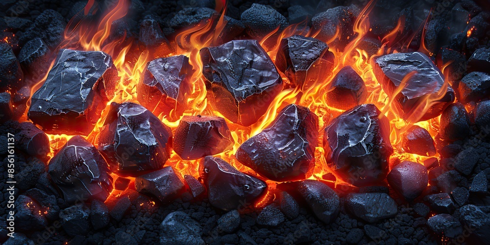 cartoon coals grill fire hot bbq glowing or burn heat wood coal ...