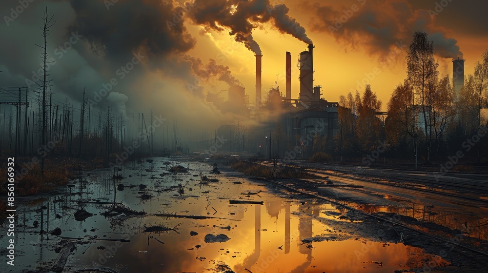 The acid rain falls down due to unregulated industrial activities ...