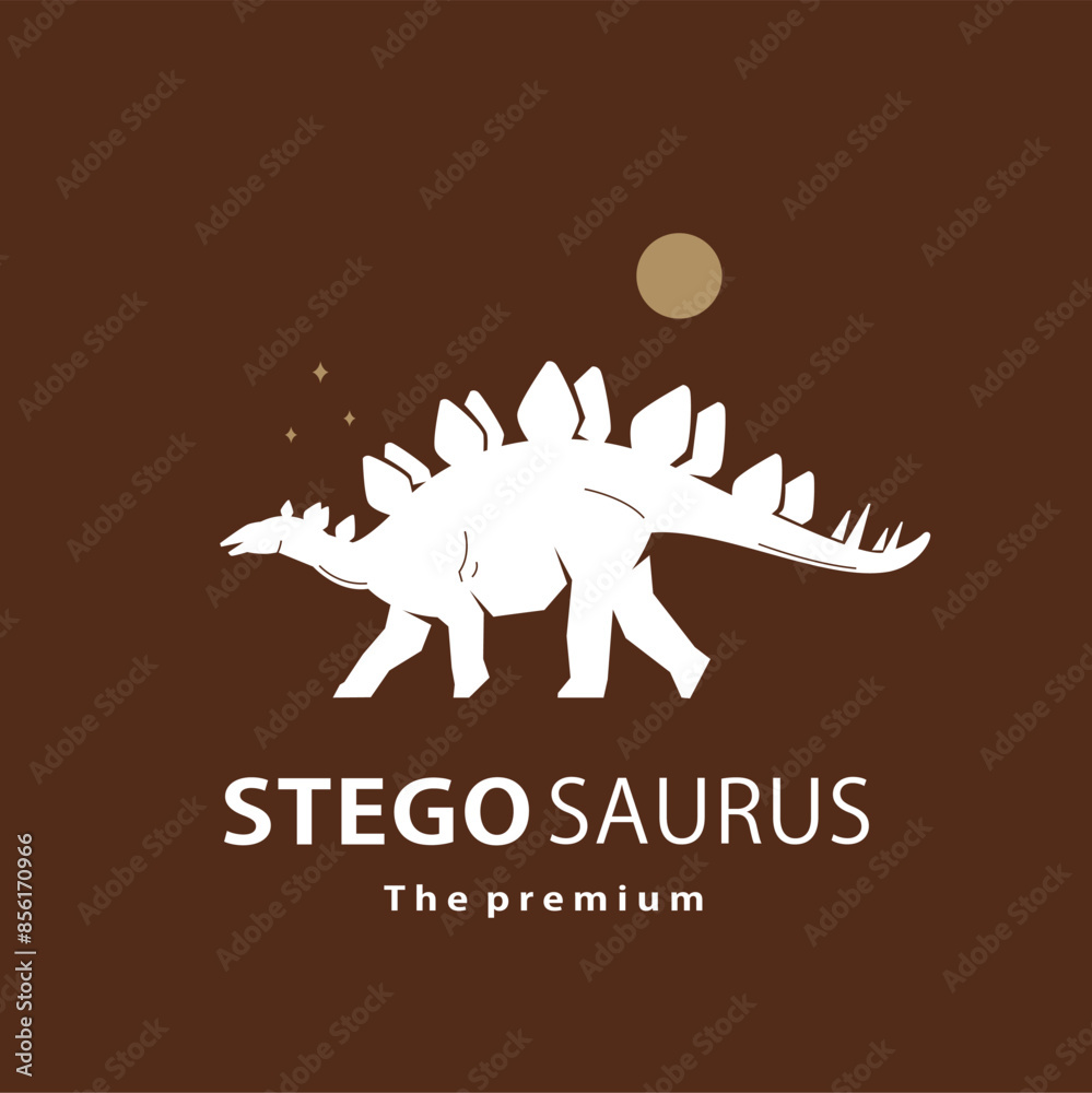 Vetor de vintage hipster dinosaur, stegosaurus logo vector silhouette ...