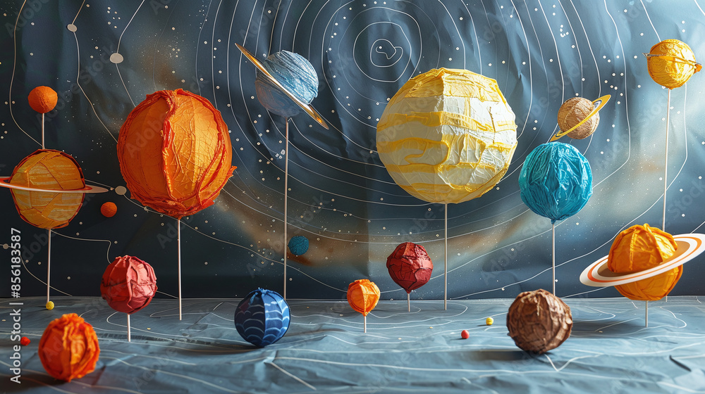 cardboard and papier mache solar system model for elementary school ...