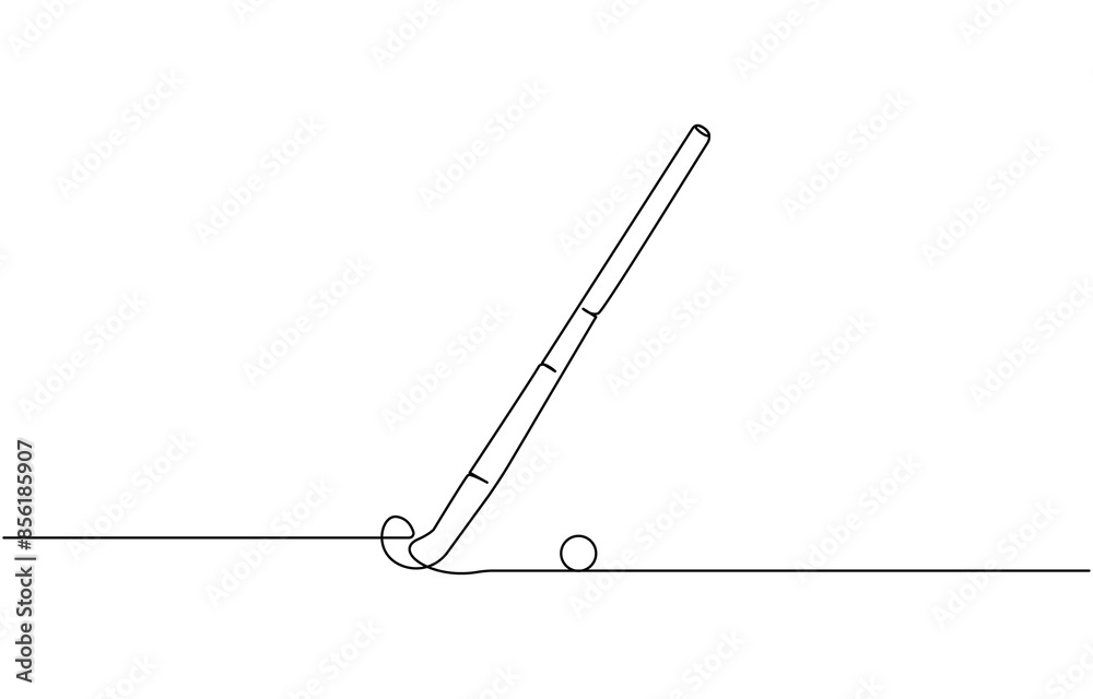 Hockey stick line continuous drawing vector. Hockey icon, Vector Stock ...