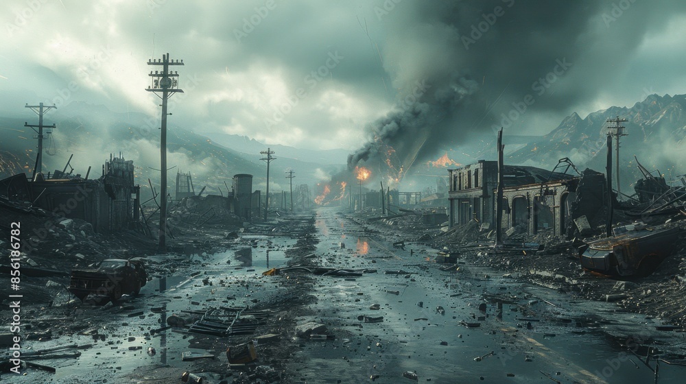 An eerie, post-apocalyptic wasteland unfolds, where twisted metal ...