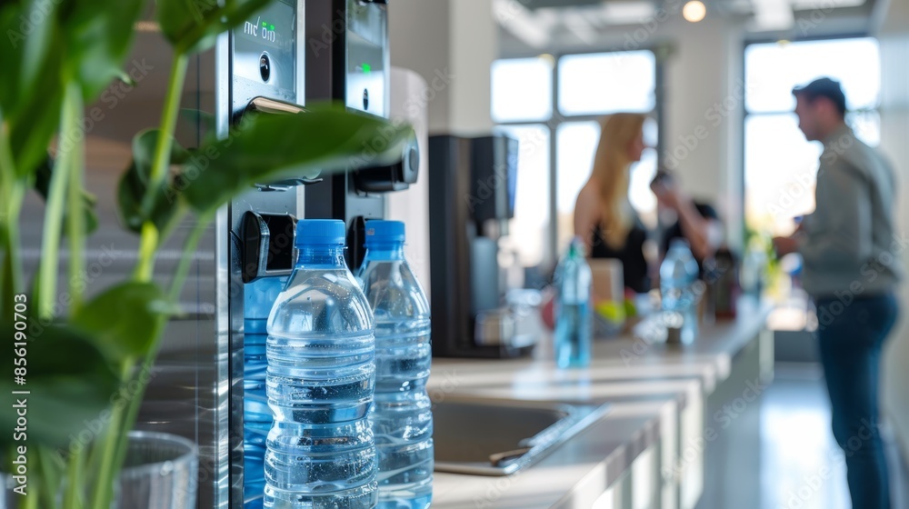 Office Water Dispenser Station Highlighting Employee Hydration and ...
