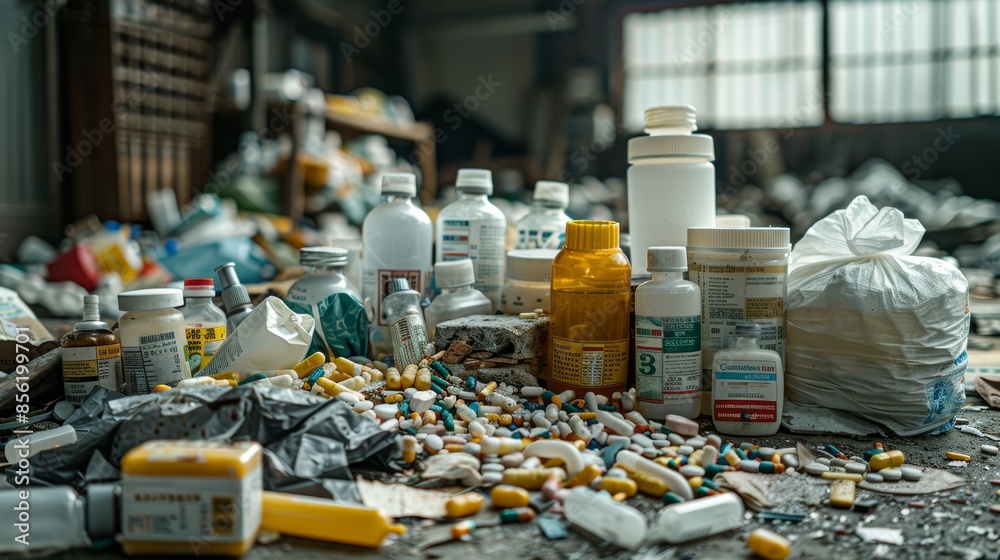 Medical Waste Management in a Cluttered Environment Generative AI Stock ...