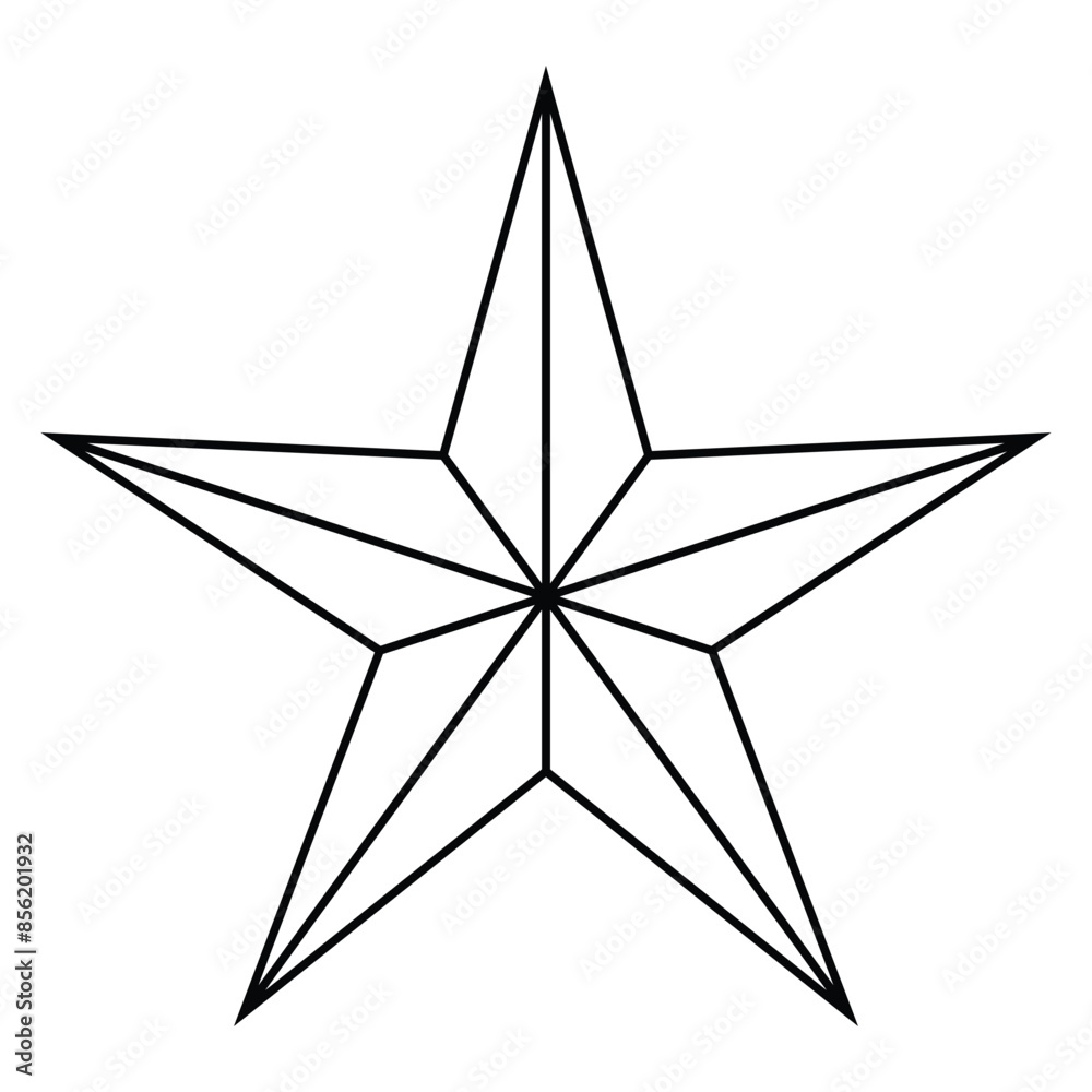 Lone star vector icon. Sharp edges and bold outline in minimalistic ...