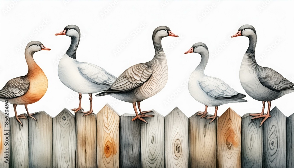 Seamless border fence made of white gray, boards with a wood texture ...