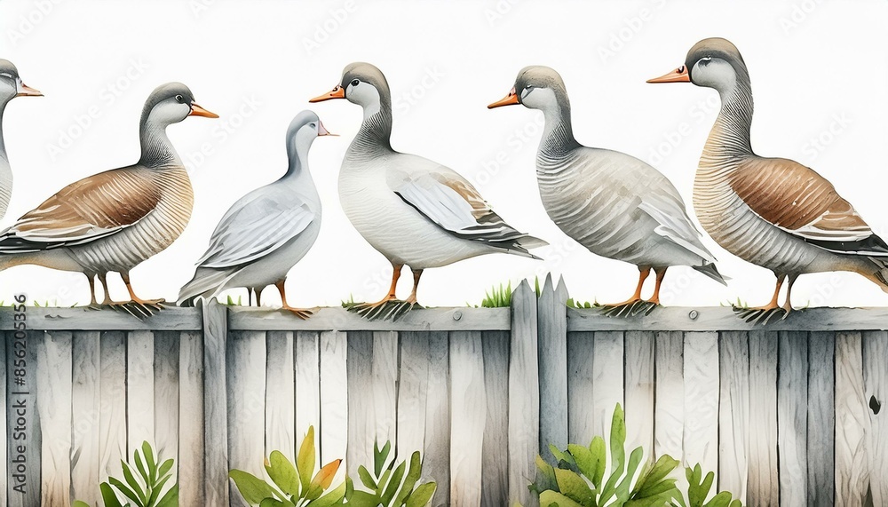 Seamless border fence made of white gray, boards with a wood texture ...