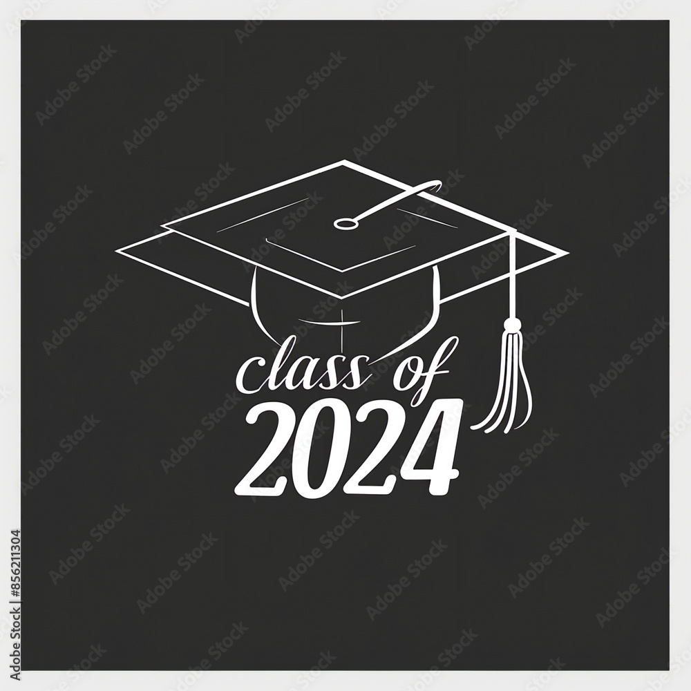 phrase 'hd black and white vector illustration of graduation cap with ...