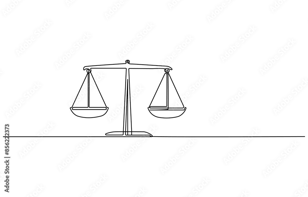 Continuous line drawing classic kitchen scale concept, Continuous Line ...