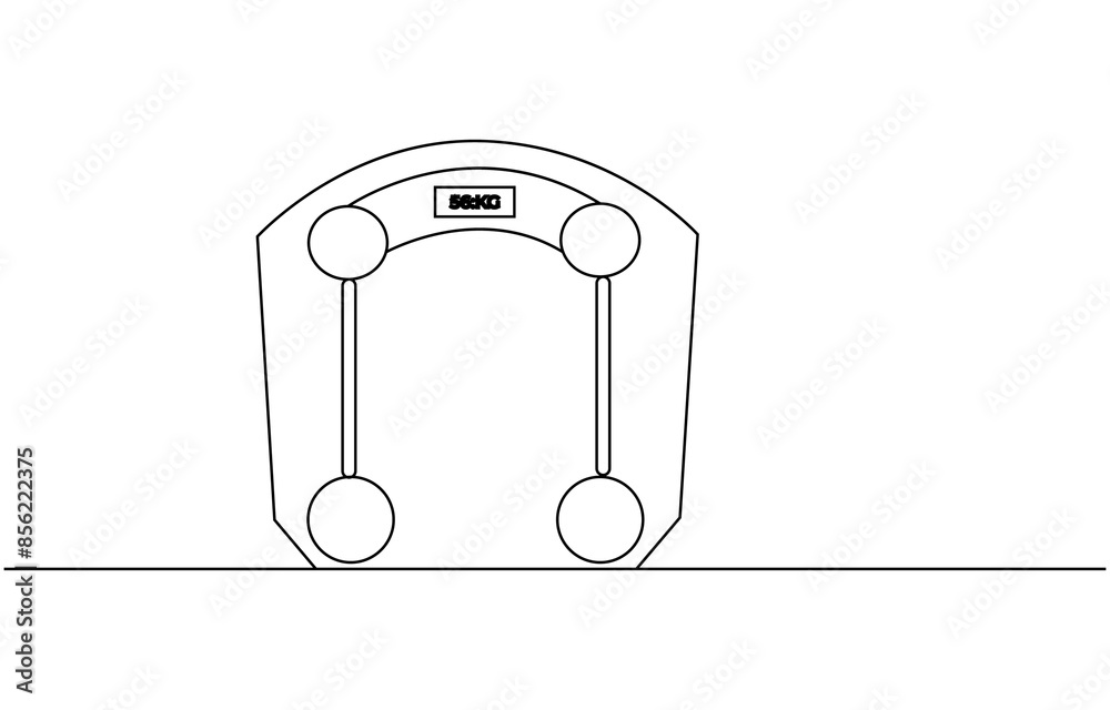 Continuous line drawing classic kitchen scale concept, Continuous Line ...
