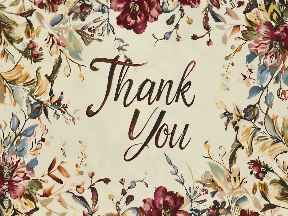 Thank you floral background, watercolor floral thank you. Watercolor ...
