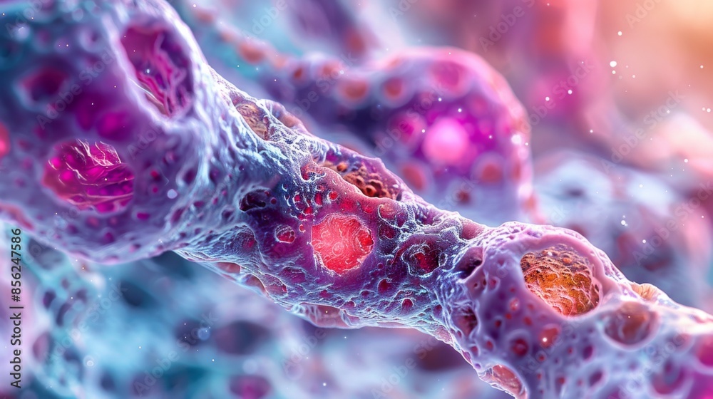 An immunohistochemistry image depicting the expression of surfactant ...