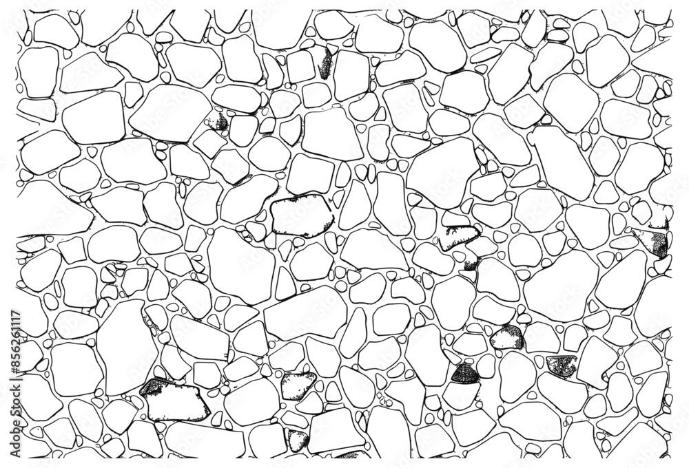 Stone on ground vector texture, Broken tiles mosaic pattern interior ...