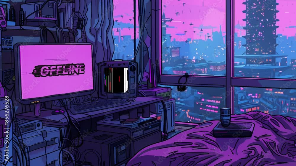 Offline title screen, overlay loop, animated virtual backgrounds, cozy ...