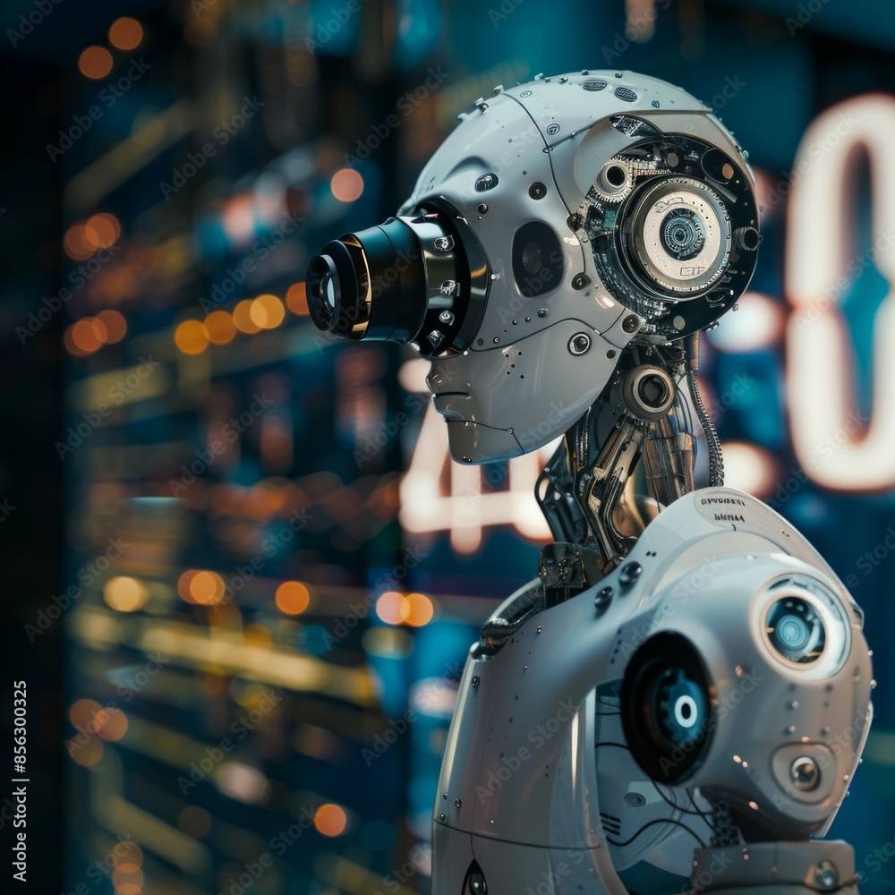 Representative image of an artificial intelligence robot shooting a ...