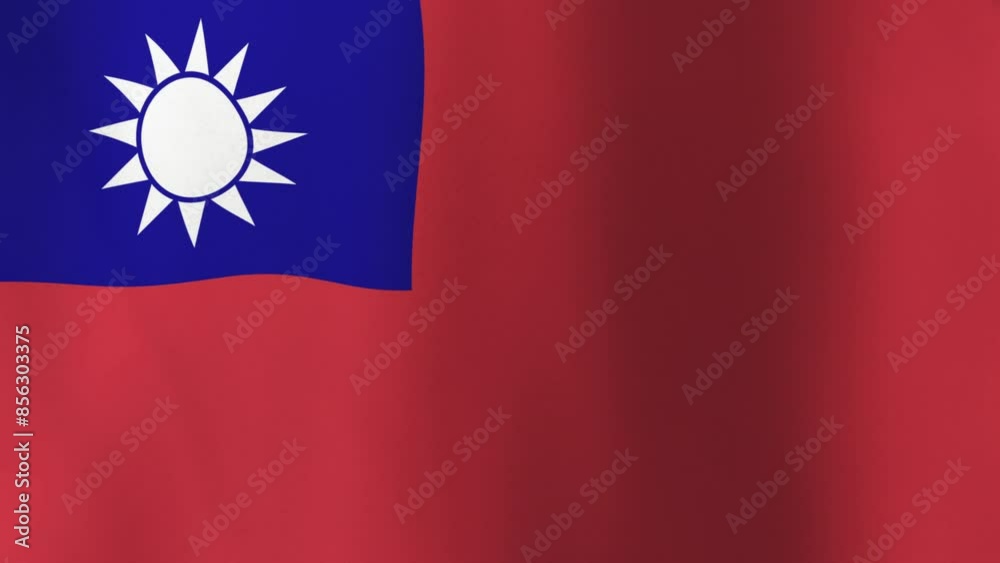 Waving Flag of Taiwan, 4K Seamless Loop Animation. Taiwanese Flag 3D ...